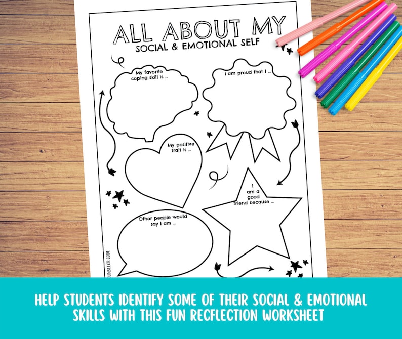 Social & Emotional Learning Back to School Worksheet All - Etsy