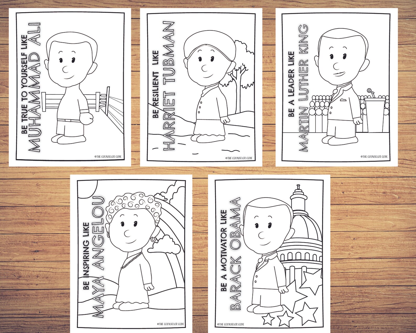 Notable Black Leaders Coloring Sheets Black History Month - Etsy