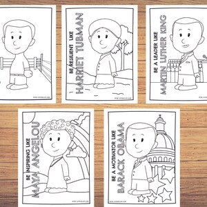 Notable Black Leaders Coloring Sheets - Black History Month - Etsy