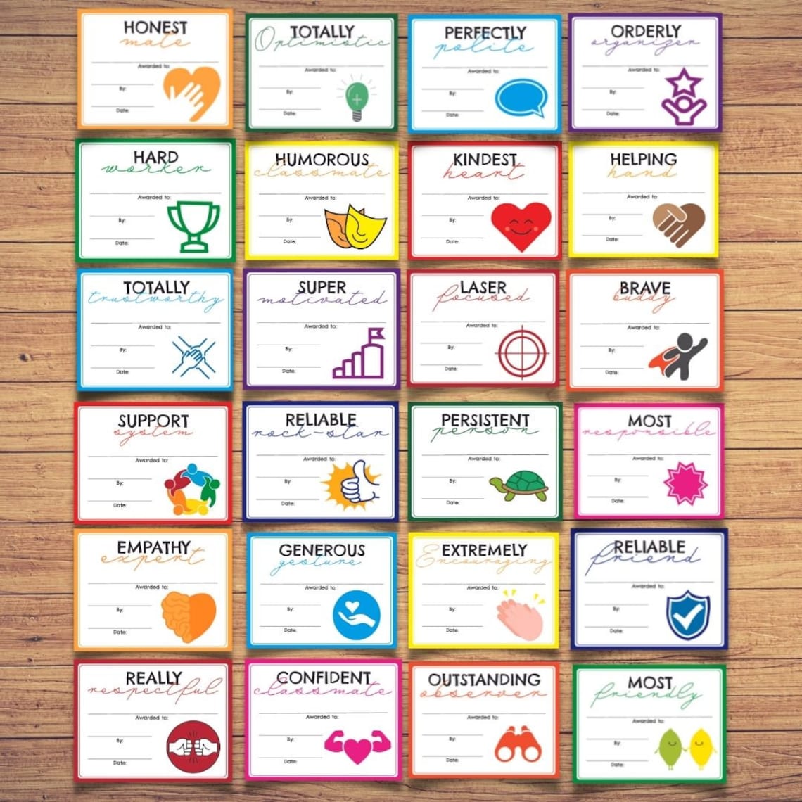 End of Year Positive Character Trait Awards - Etsy