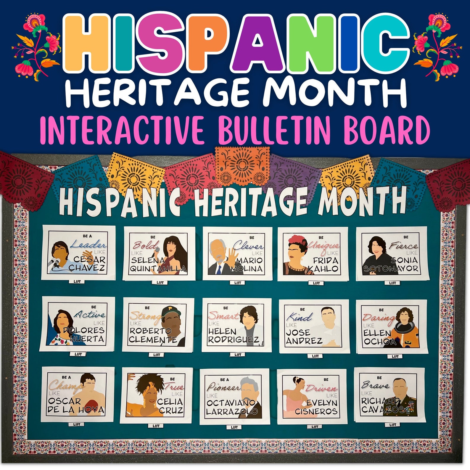 Hispanic Heritage Month Bulletin Board - Interactive Posters - Etsy