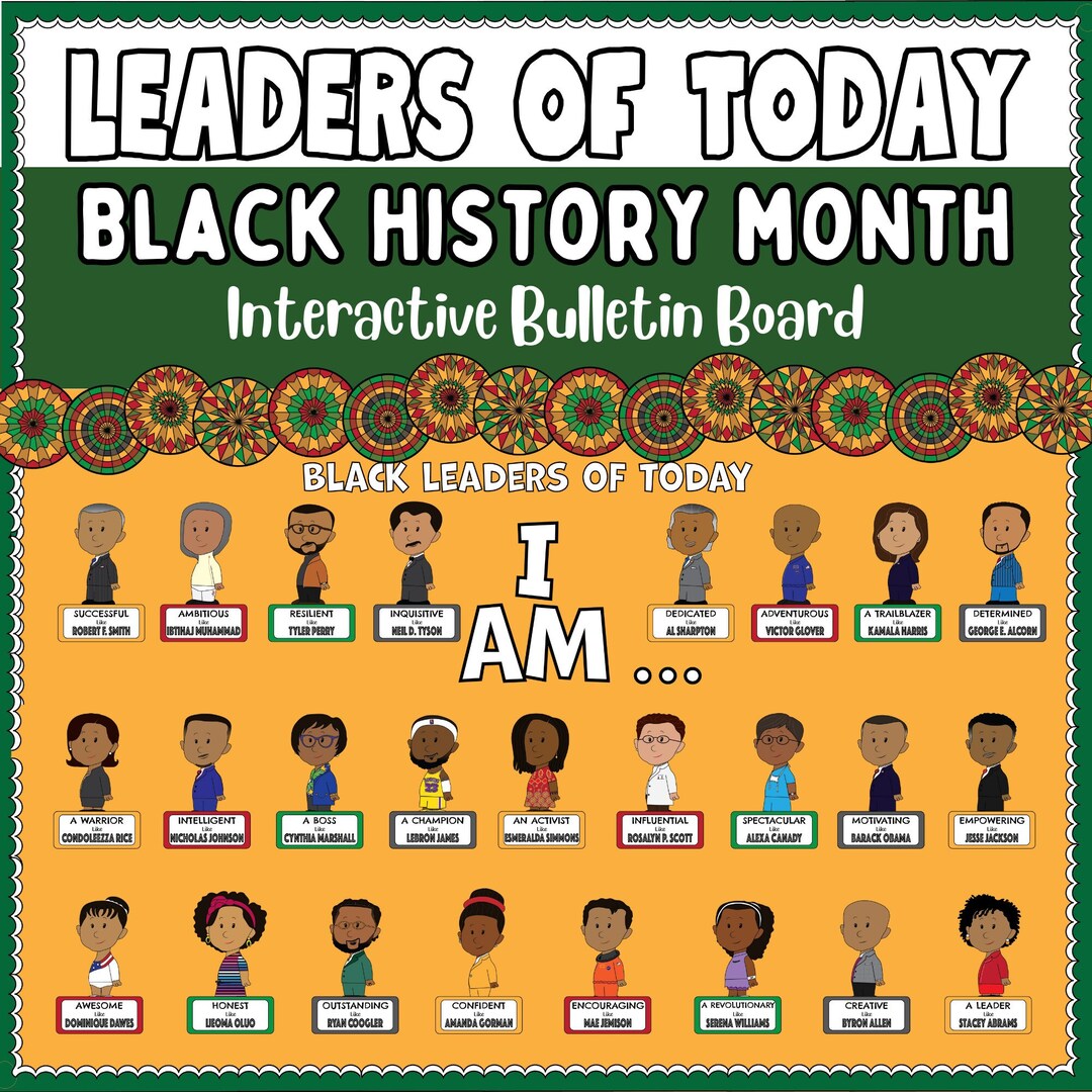 Black Leaders of Today Black History Month Bulletin Board - Etsy