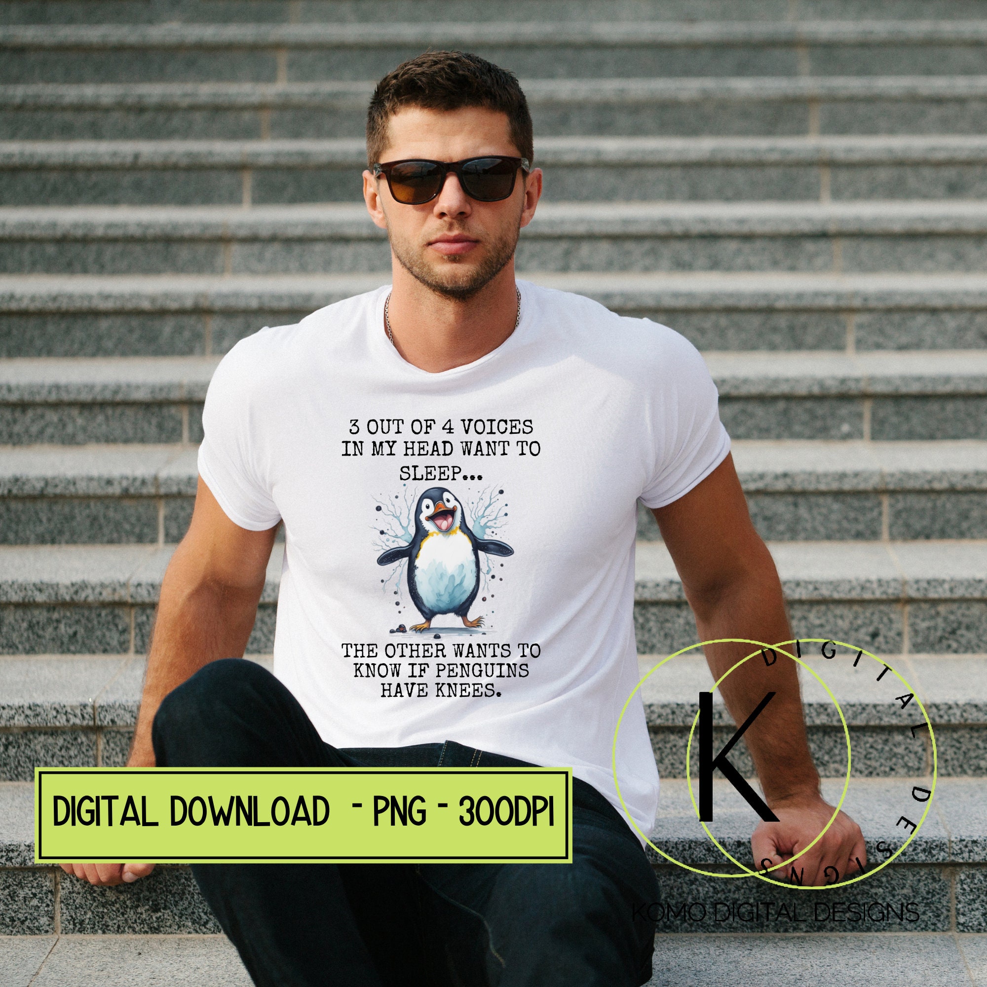 3 Out of 4 Voices in My Head, Funny Png, Cute Penguin Digital Download ...