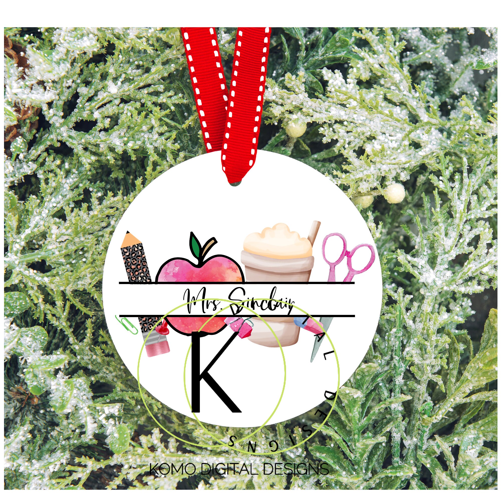 Teacher PNG Teacher Name Frame PNG Pencil Apple Coffee - Etsy