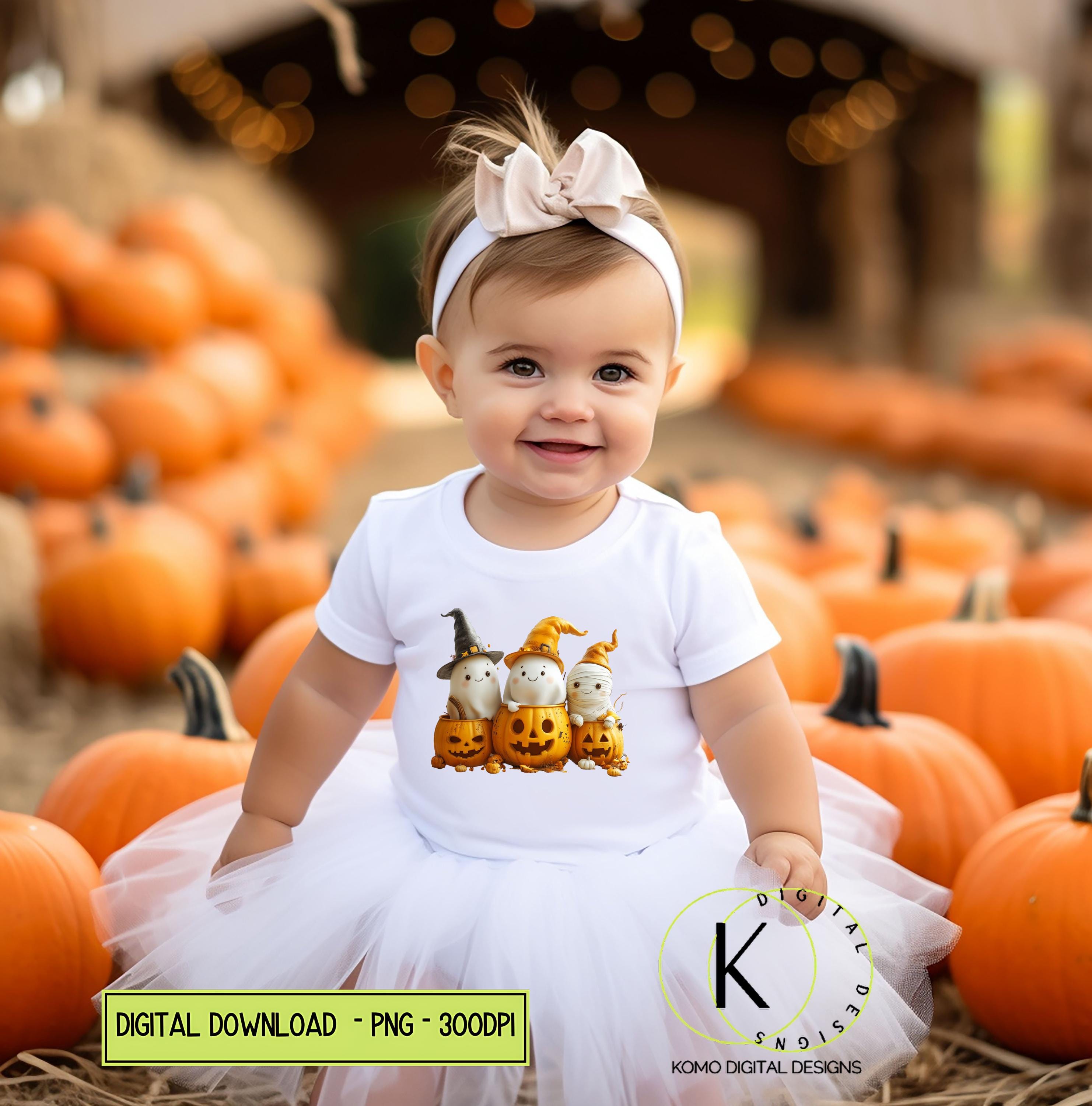 Cute Ghost Watercolor Clipart Bundle: Halloween Retro Tumbler Design ...