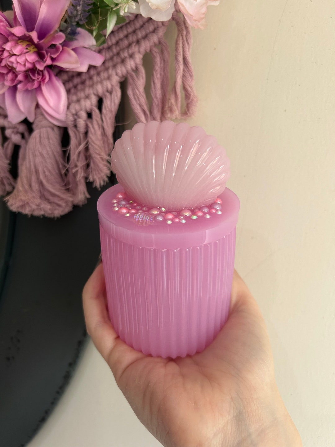 Pink Pearl Clam Shell Trinket Jar - Etsy