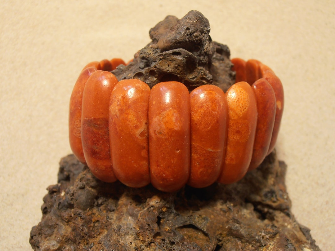Bangle Link Bracelet Made of 19 Foam Coral Elements, Flexible Rubber ...