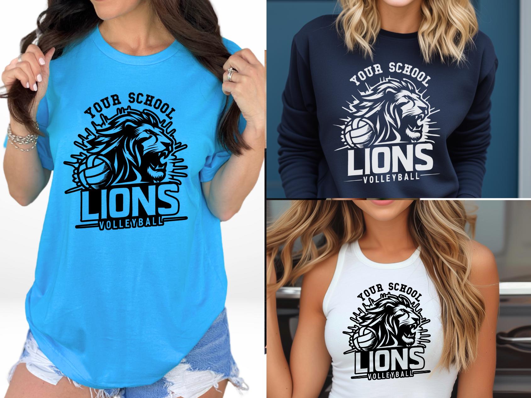Lions Volleyball Logo SVG: High School Mascot (digital Download) - Etsy