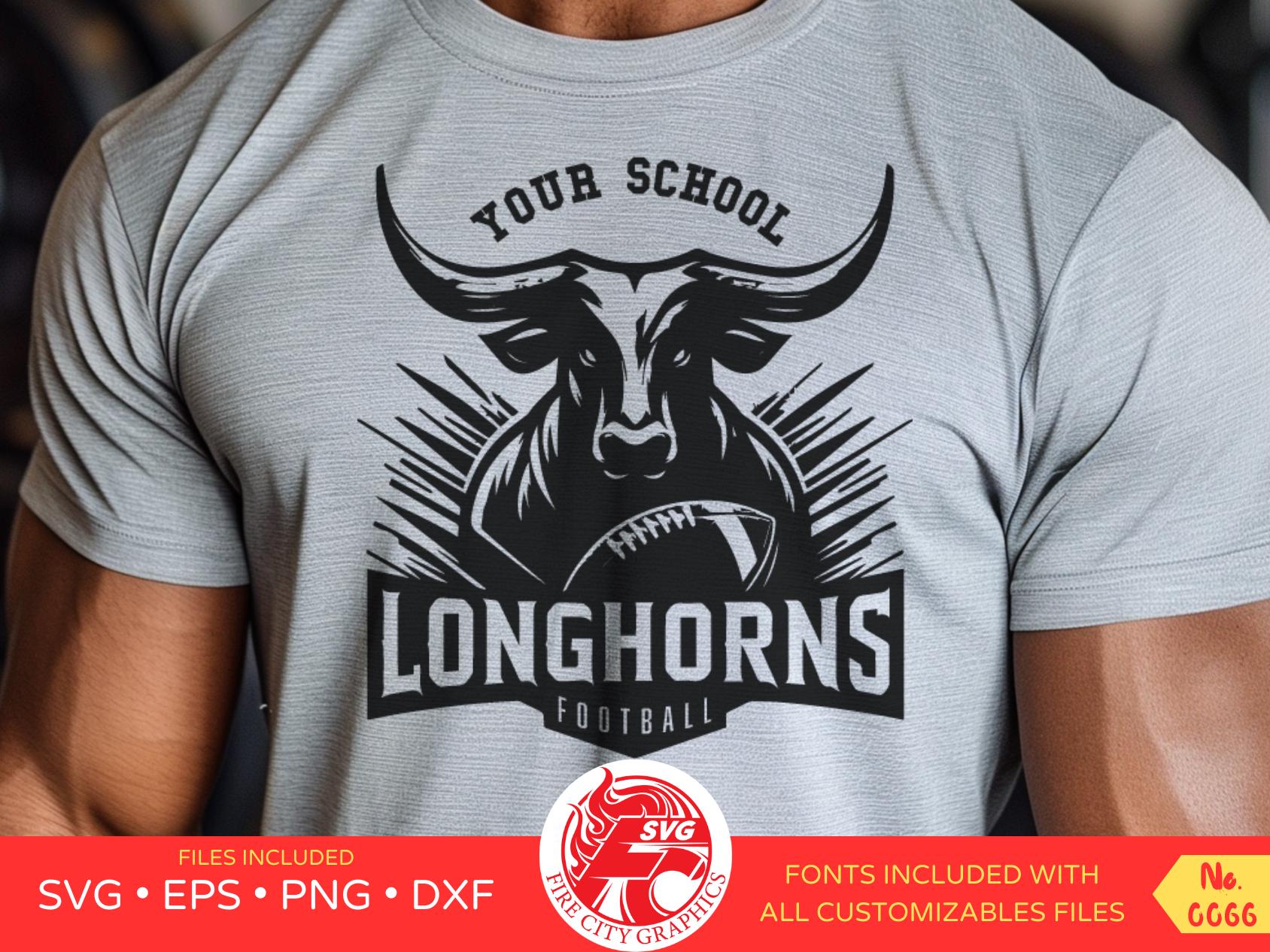 Longhorns Football Customizable SVG, Longhorns Custom Team SVG ...