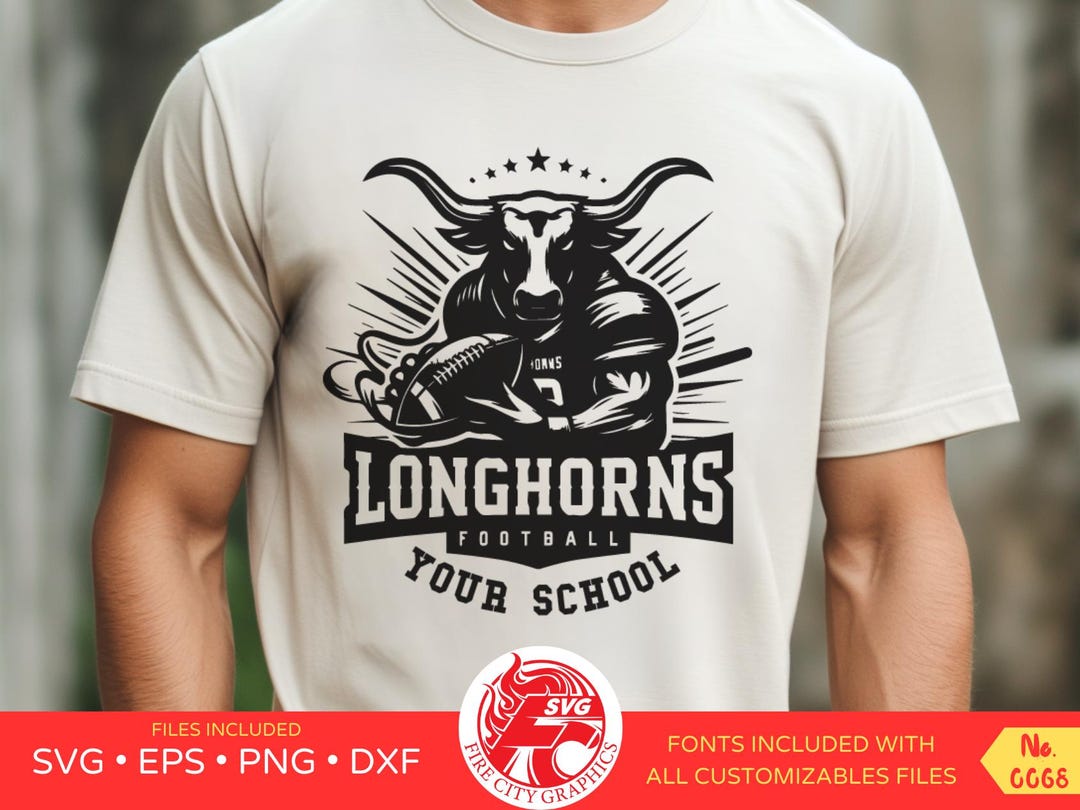 Longhorns Football Customizable SVG, Longhorns Custom Team SVG ...