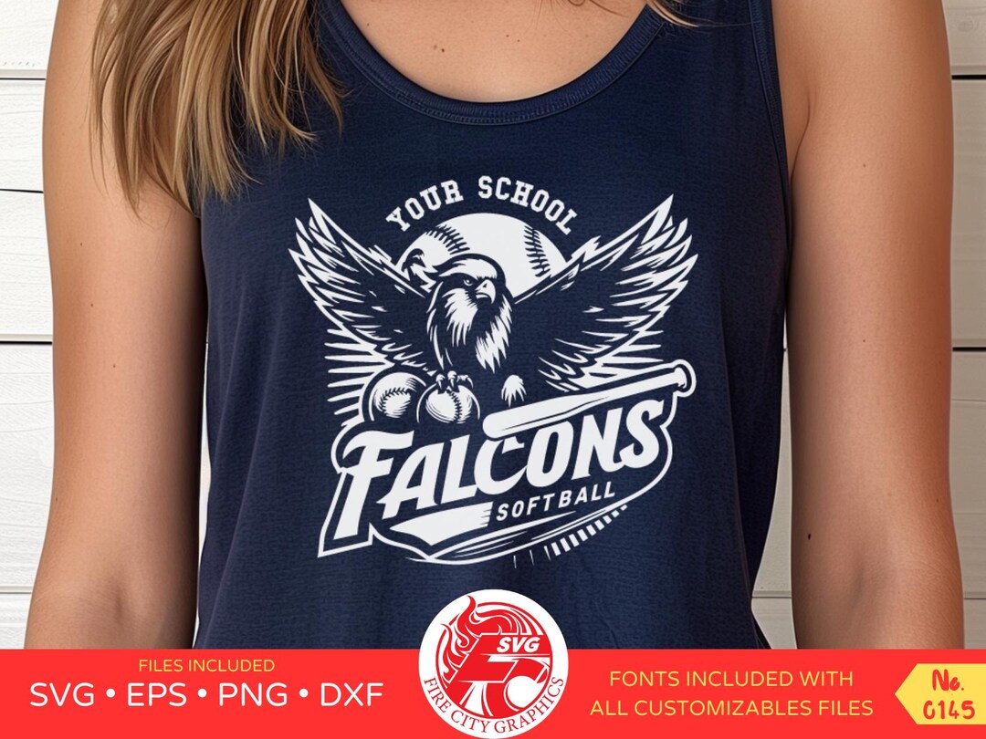 Falcons Softball Customizable SVG, Falcons Custom Team SVG, Softball ...