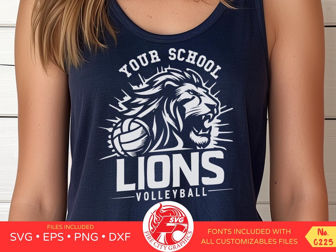 Lions Volleyball Logo SVG: High School Mascot (digital Download) - Etsy