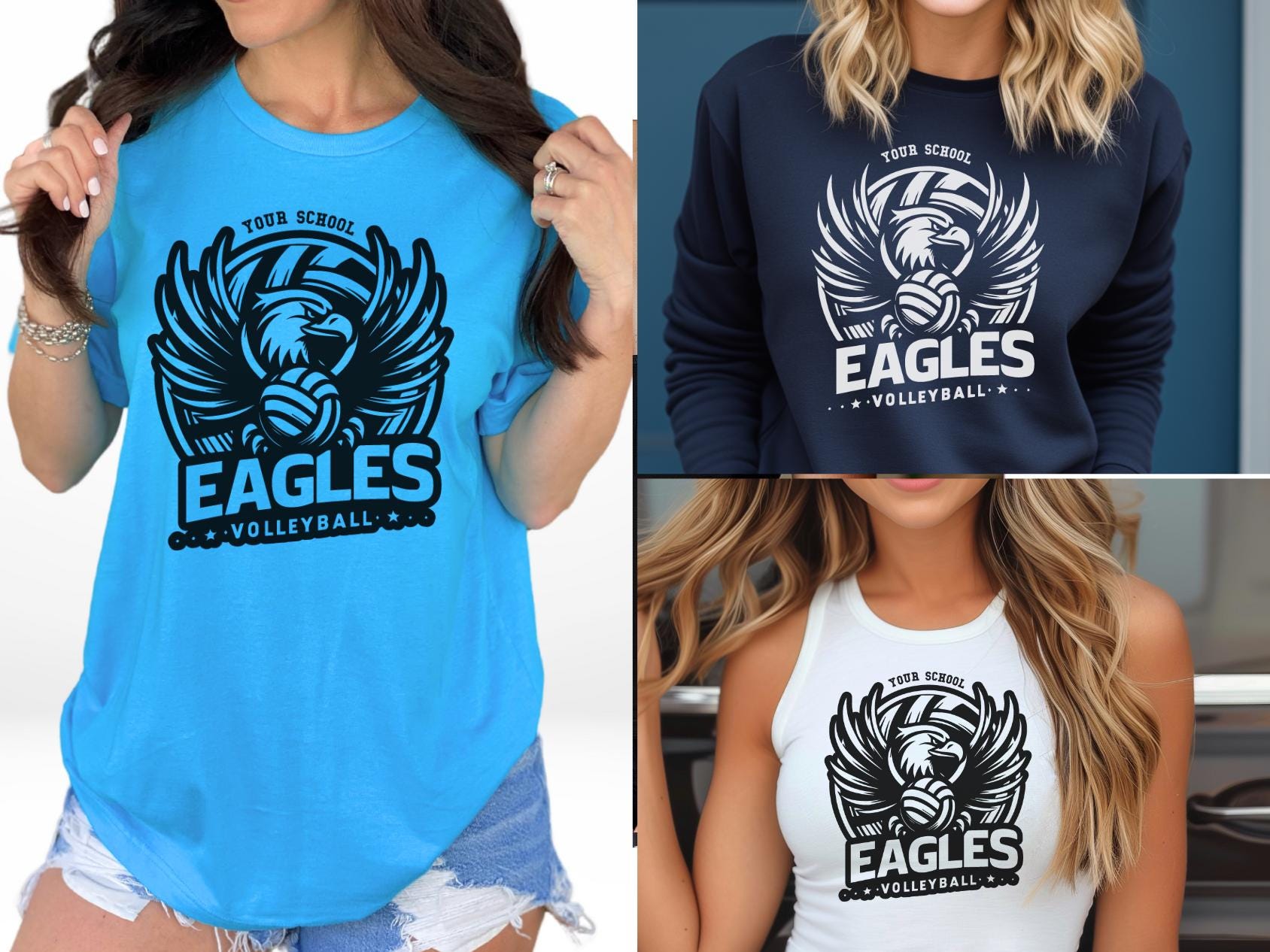 Eagles Volleyball Logo SVG, Eagles Volleyball PNG, Eagles Volleyball ...