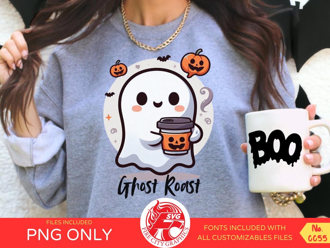 Funny Halloween PNG, Ghost Roast Png, Fall Coffee PNG, Cute Ghost ...