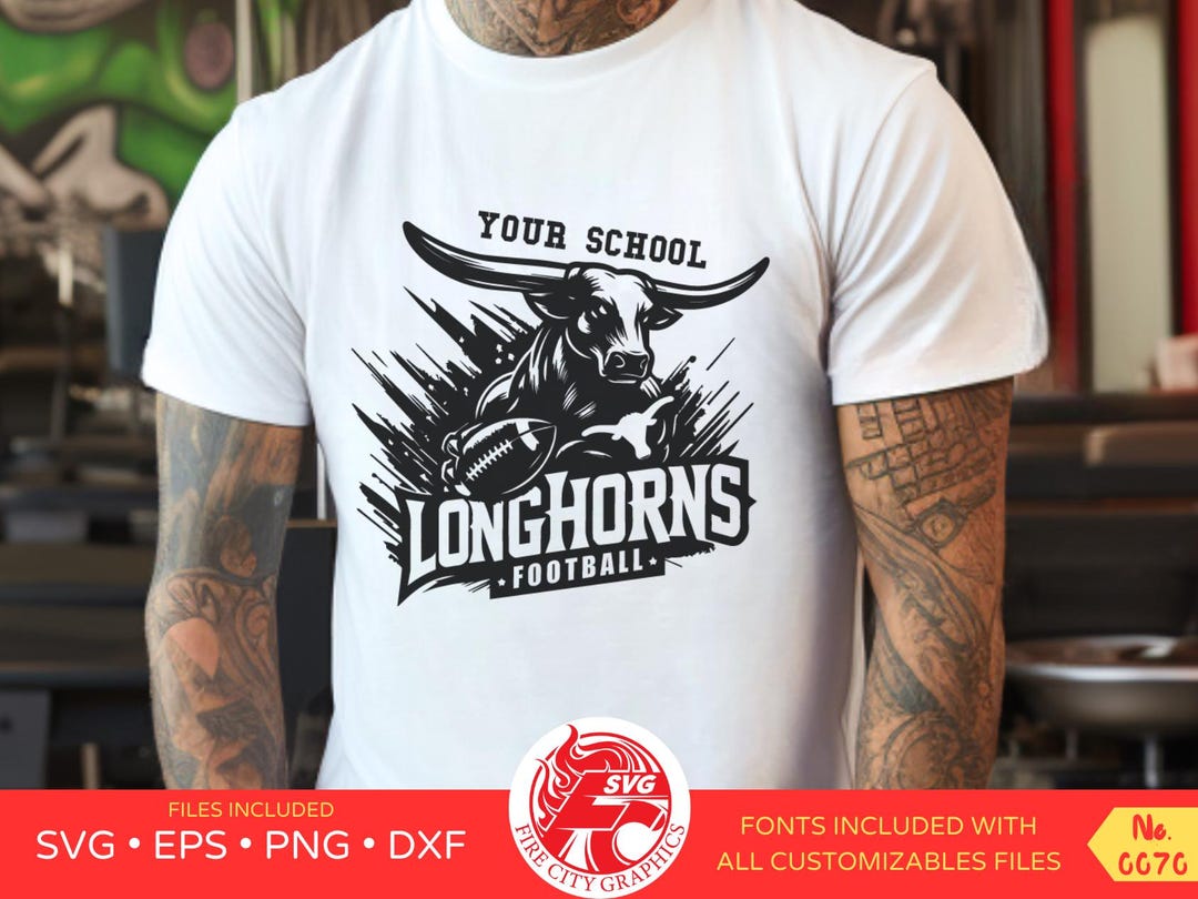 Longhorns Football Customizable SVG, Longhorns Custom Team SVG ...
