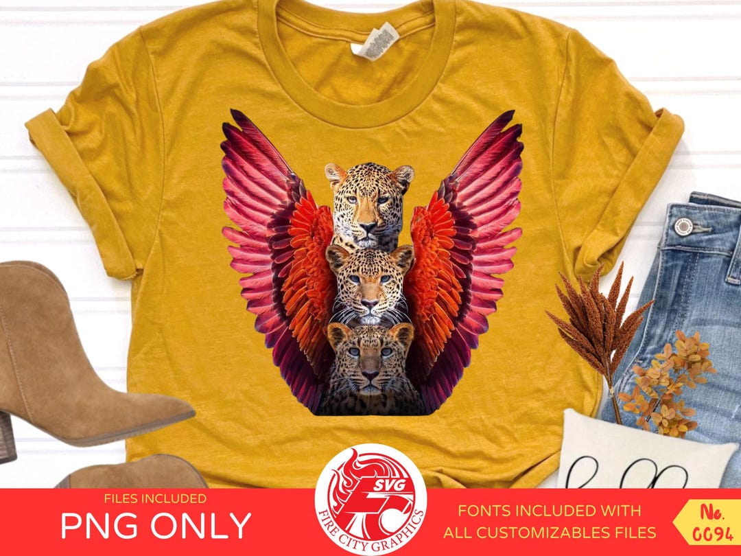 Leopard With Wings PNG, Leopard Wings for Tshirt PNG, Leopard Wings for ...