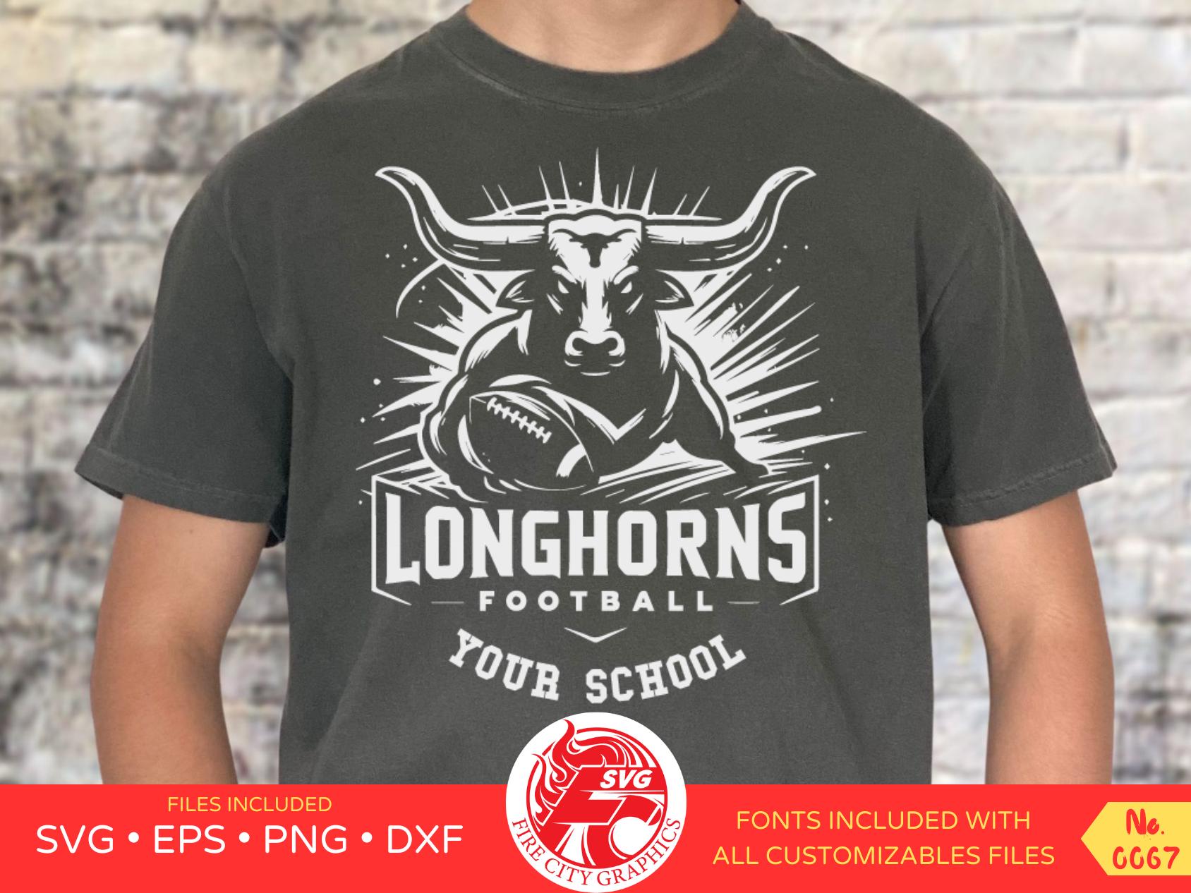 Longhorns Football Customizable SVG, Longhorns Custom Team SVG ...