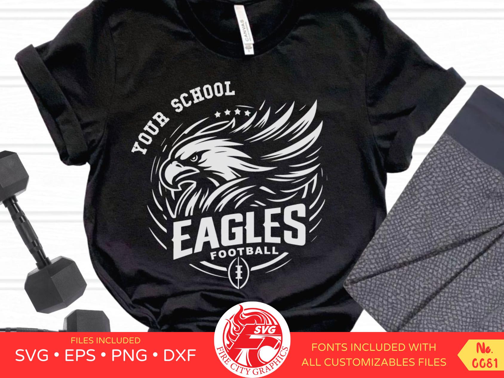 Eagles Football Customizable SVG, Eagles Custom Team SVG, Football ...