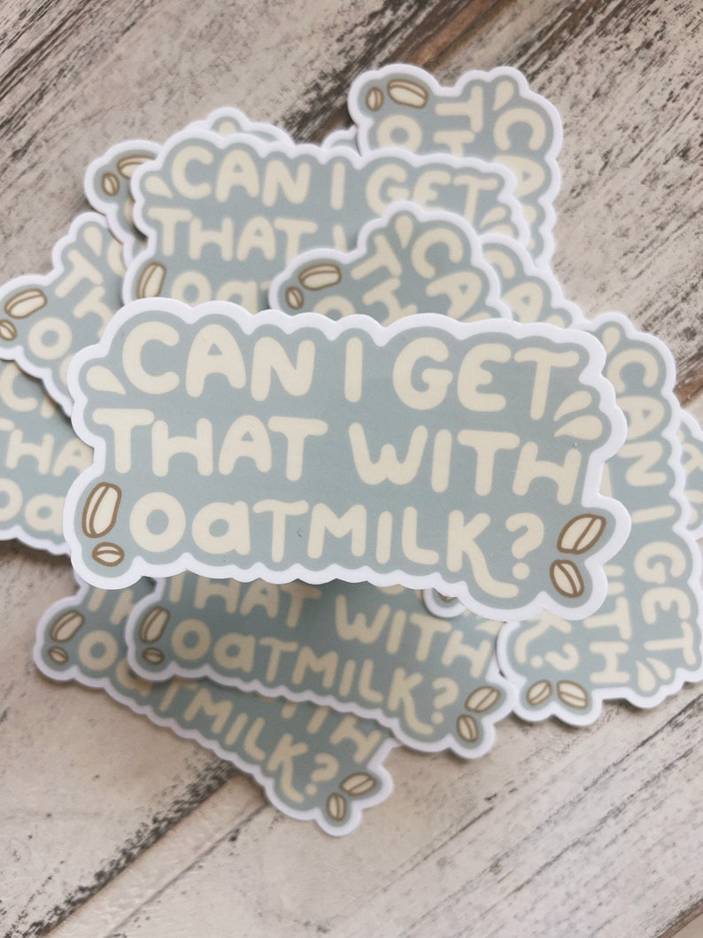 Oatmilk Sticker - Etsy