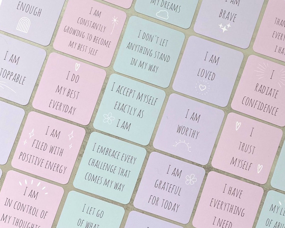 Positive Affirmation Cards Daily Affirmations Mindfulness - Etsy
