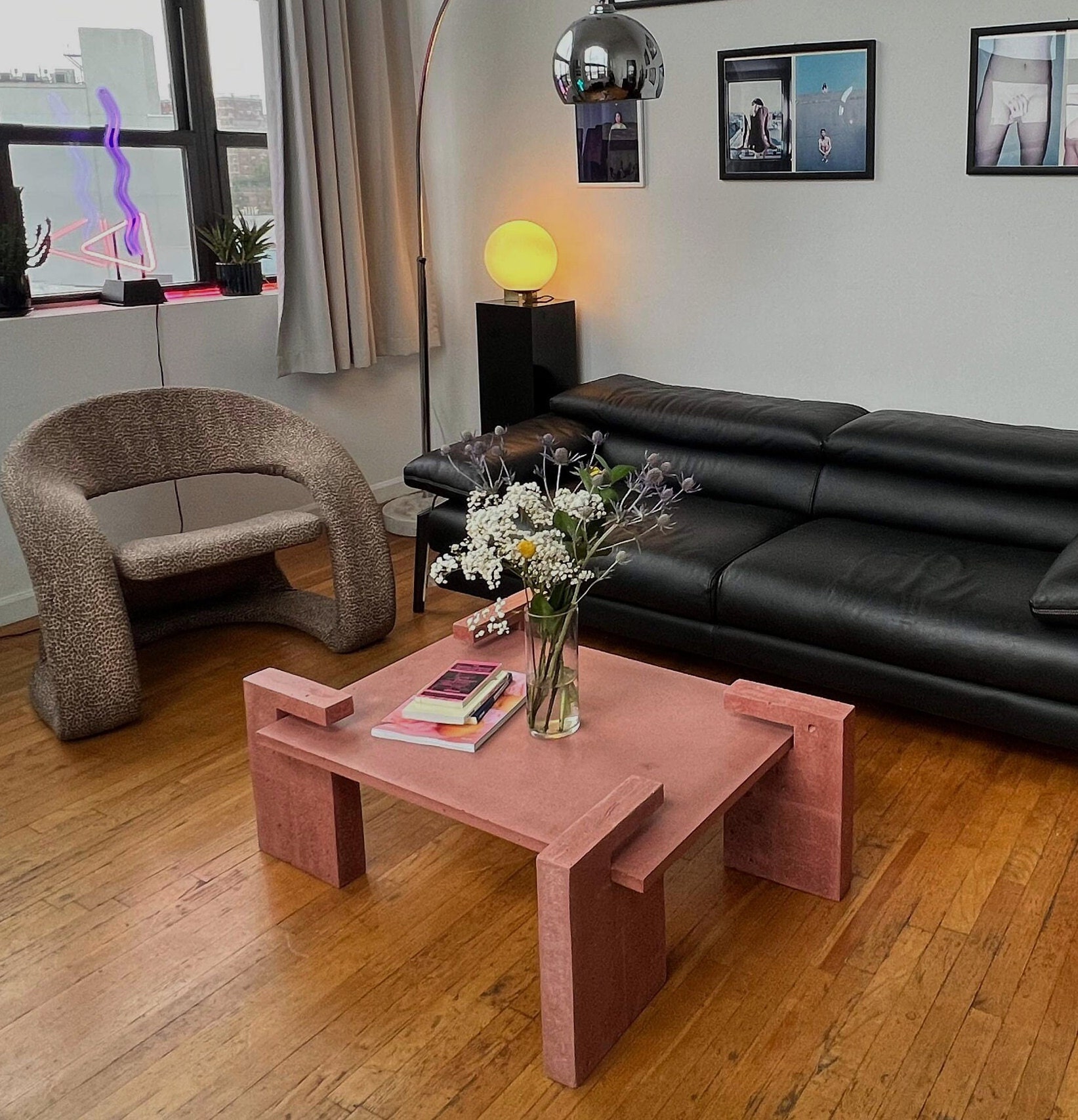 Leo Coffee Table in Coral - Etsy