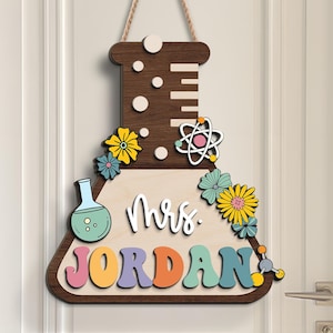 Personalized 3D Science Teacher Door Sign: Classroom Decor - Etsy