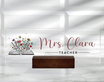 Teacher Desk Name Plate, Personalized Teacher Sign, Teacher ...