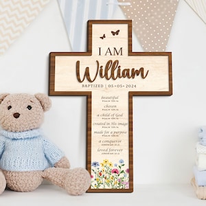 Personalized Baptism Gift, Custom Name Cross Sign, Baptism Gift Girl ...