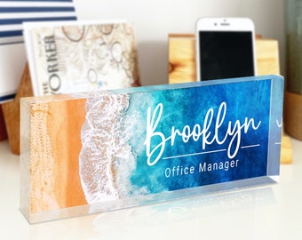Desk Plaque, Name Plate for Desk, Personalized Acrylic Gift, Custom ...