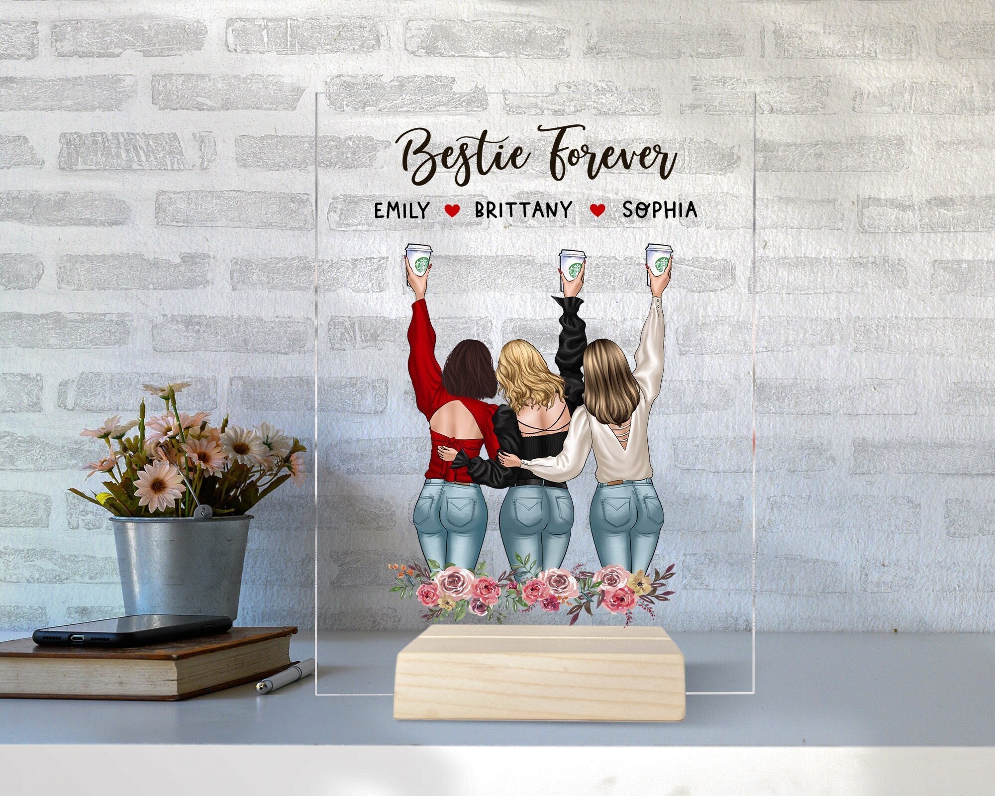 Personalized Best Friend Acrylic Plaque, Custom Bestie Gifts, BFF Best ...