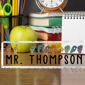 ASL Teacher Name Sign, Sign Language Teacher Gifts, Personalized ...