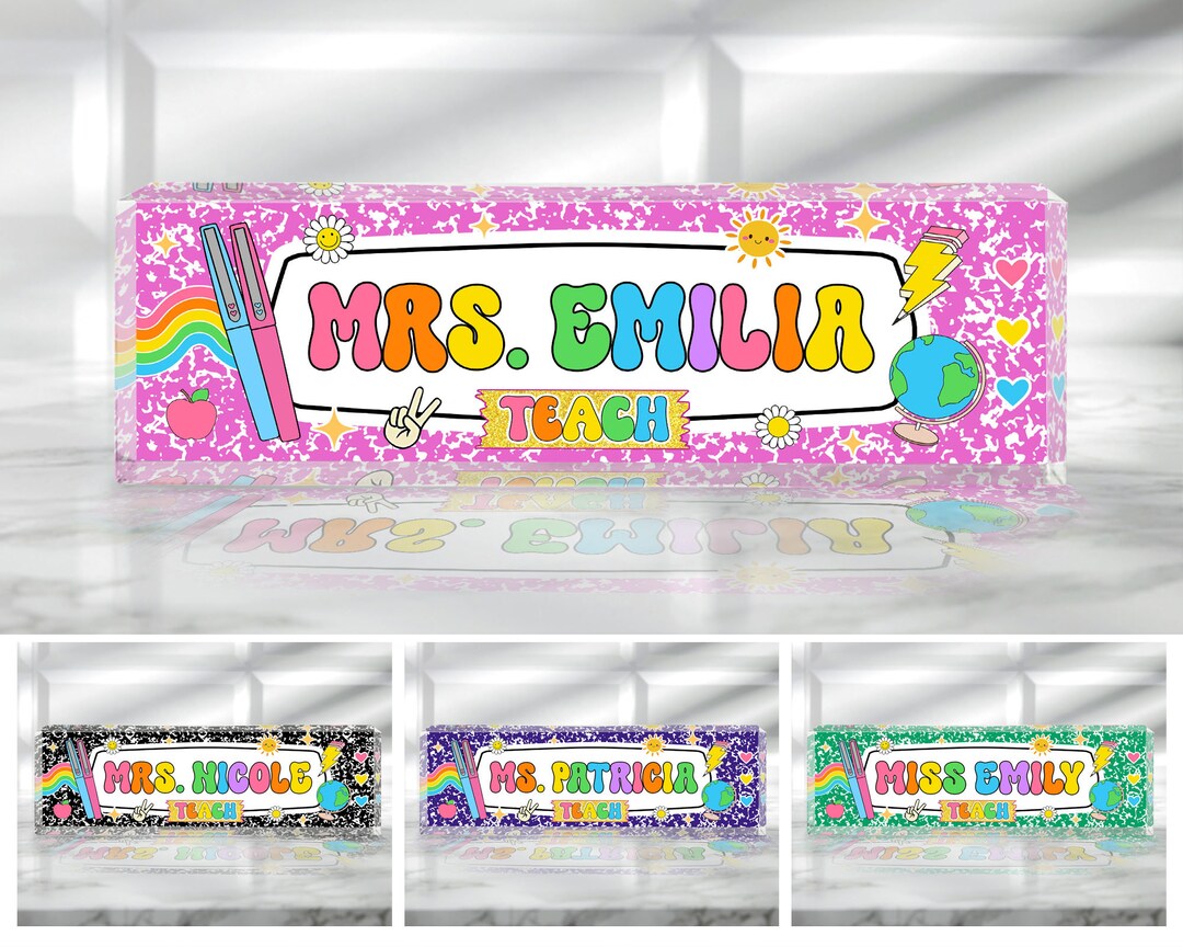 Personalized Teacher Desk Sign, Desk Name Plate for Teacher, Back to ...