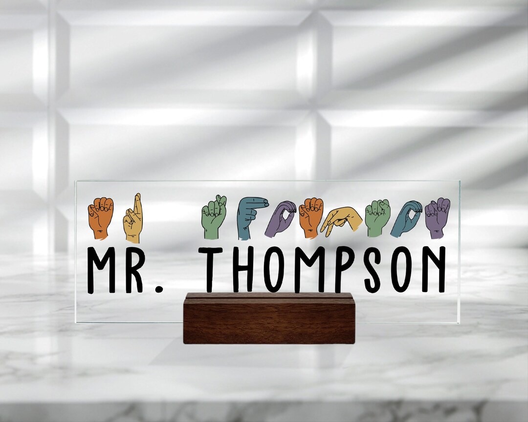 ASL Teacher Name Sign, Sign Language Teacher Gifts, Personalized ...