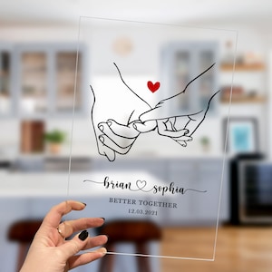 Personalized Couple Acrylic Plaque, Custom Name Calendar Anniversary ...