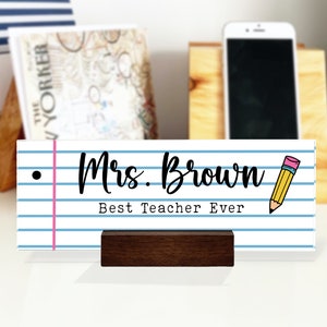 Teacher Appreciation Gift, Teacher Desk Name Plate, Custom Teacher Sign ...