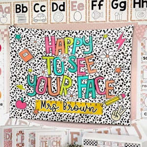 Happy to See Your Face Tapestry, Welcome Back to School Classroom Decor ...
