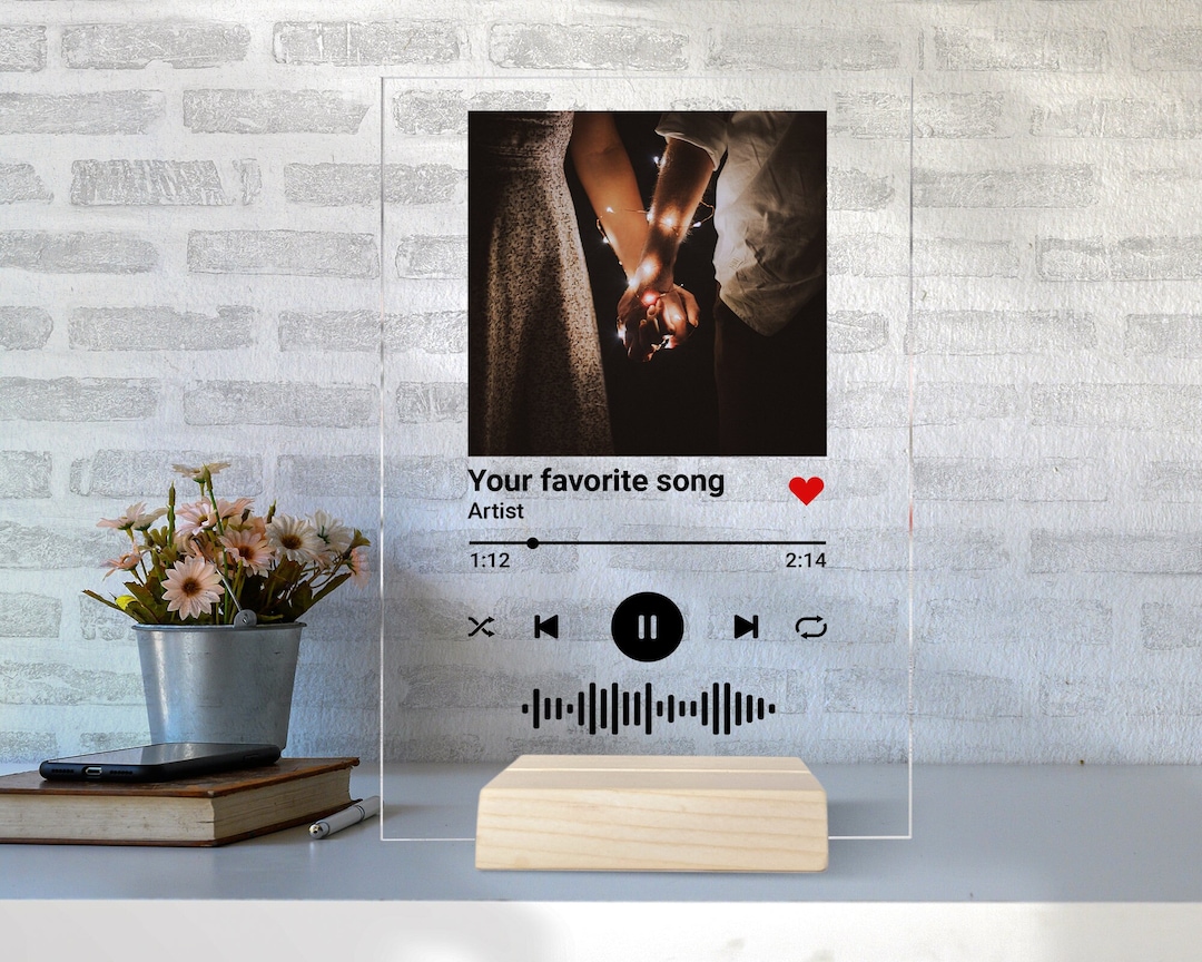 Personalized Music Acrylic Plaque, Custom Couples Anniversary Gift ...