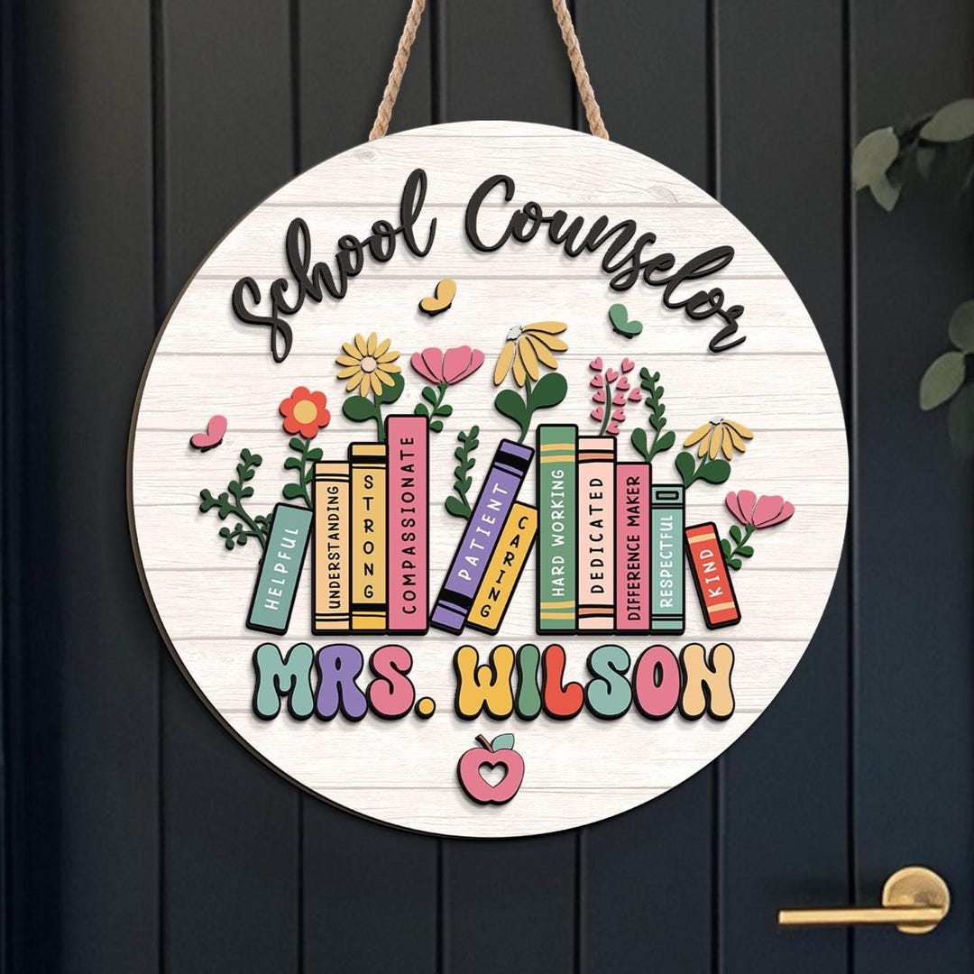 School Counselor 3D Door Hanger, School Counseling Gifts, Mental Health ...