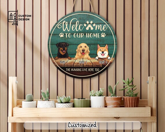 Personalized Cute Dog Welcome Sign Housewarming Gifts - Etsy