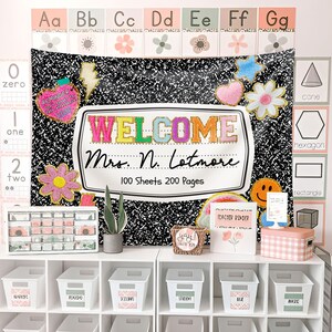 Personalized Teacher Classroom Tapestry: Custom Composition Book Banner ...