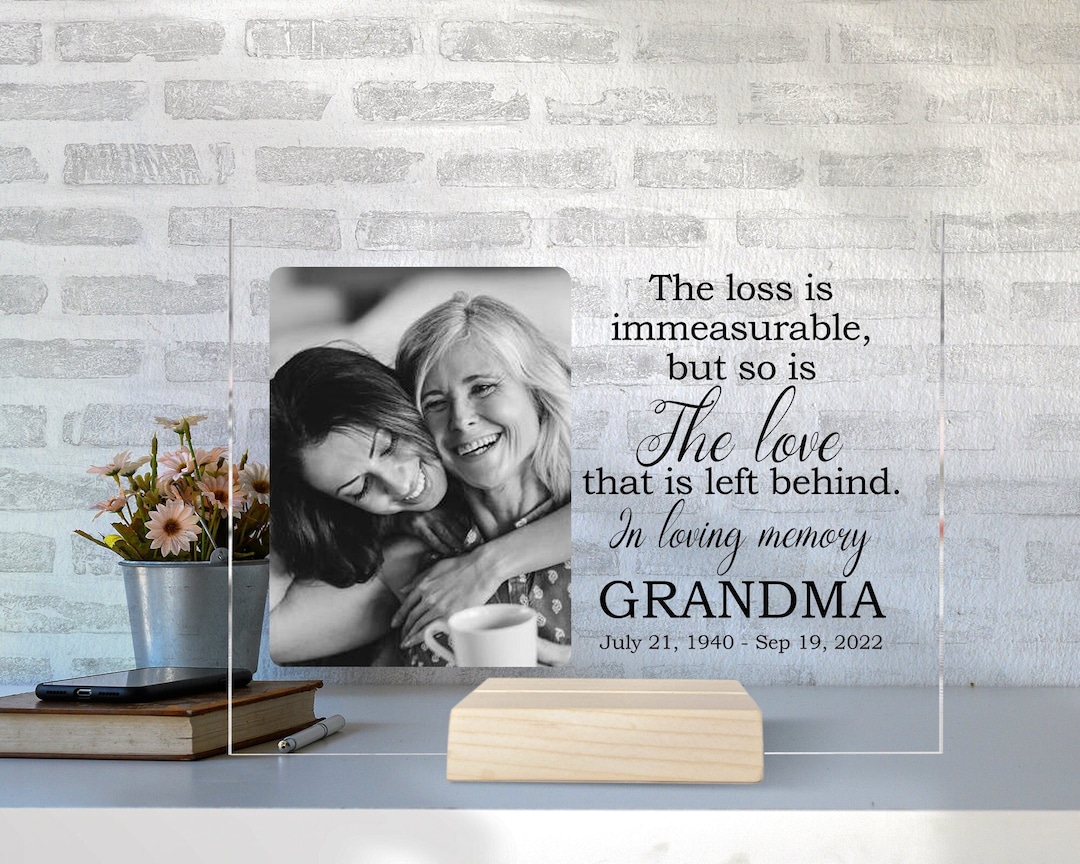 Personalized Photo Memorial Acrylic Plaque, Sympathy Gift Photo Custom ...