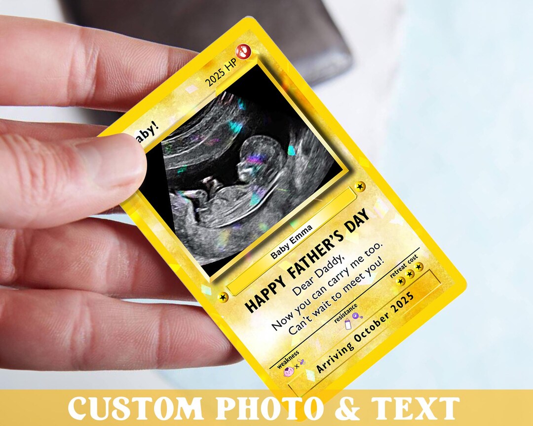 Custom Sonogram Photo Card, Father's Day Card Gift From Wife Fathers ...