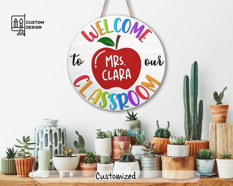 Personalized Teacher Sign Classroom Decor Teacher Welcome - Etsy