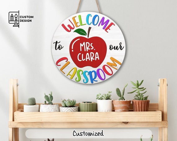 Personalized Teacher Sign Classroom Decor Teacher Welcome - Etsy