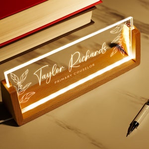 Desk Name Sign, Lighted Name Plate for Desk, Personalized Gifts for ...