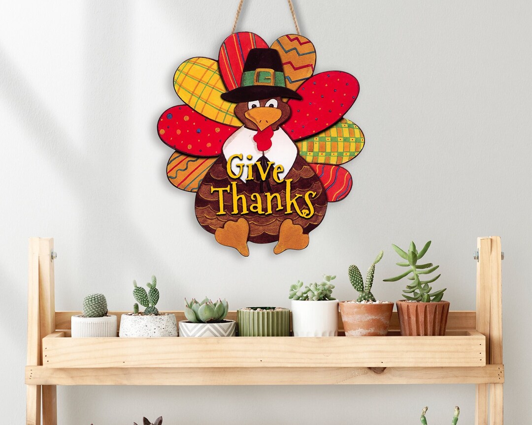 Thanksgiving Door Sign, Fall Door Decor, Turkey Sign, Thanksgiving ...