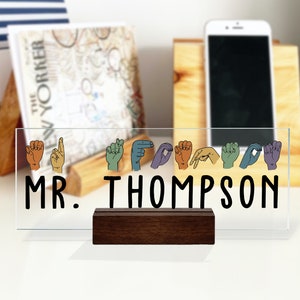 ASL Teacher Name Sign, Sign Language Teacher Gifts, Personalized ...