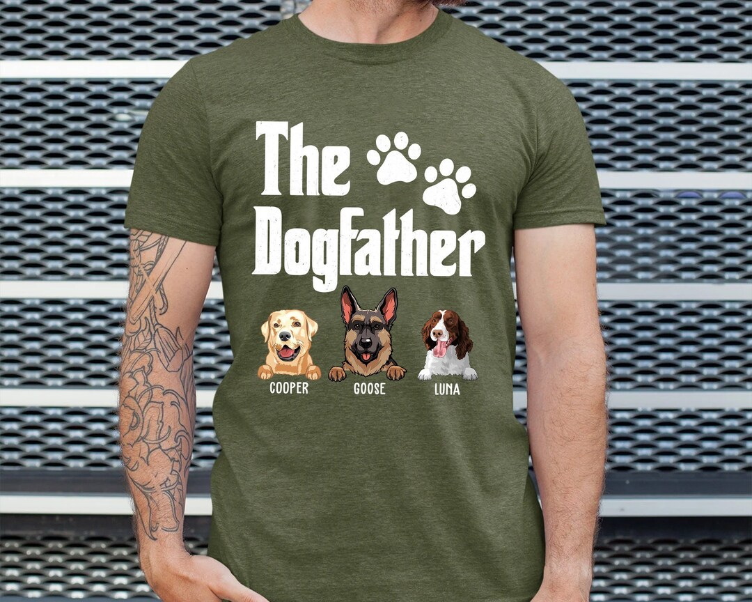 Personalized the Dogfather Shirt Custom Fathers Day Gifts for - Etsy
