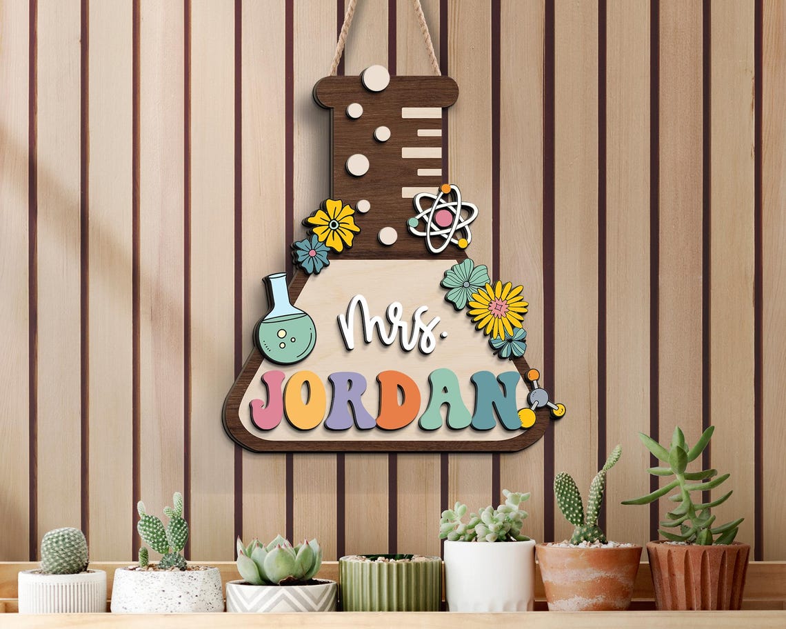 Personalized 3D Science Teacher Door Sign: Classroom Decor - Etsy