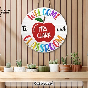 Personalized Teacher Sign Classroom Decor Teacher Welcome - Etsy